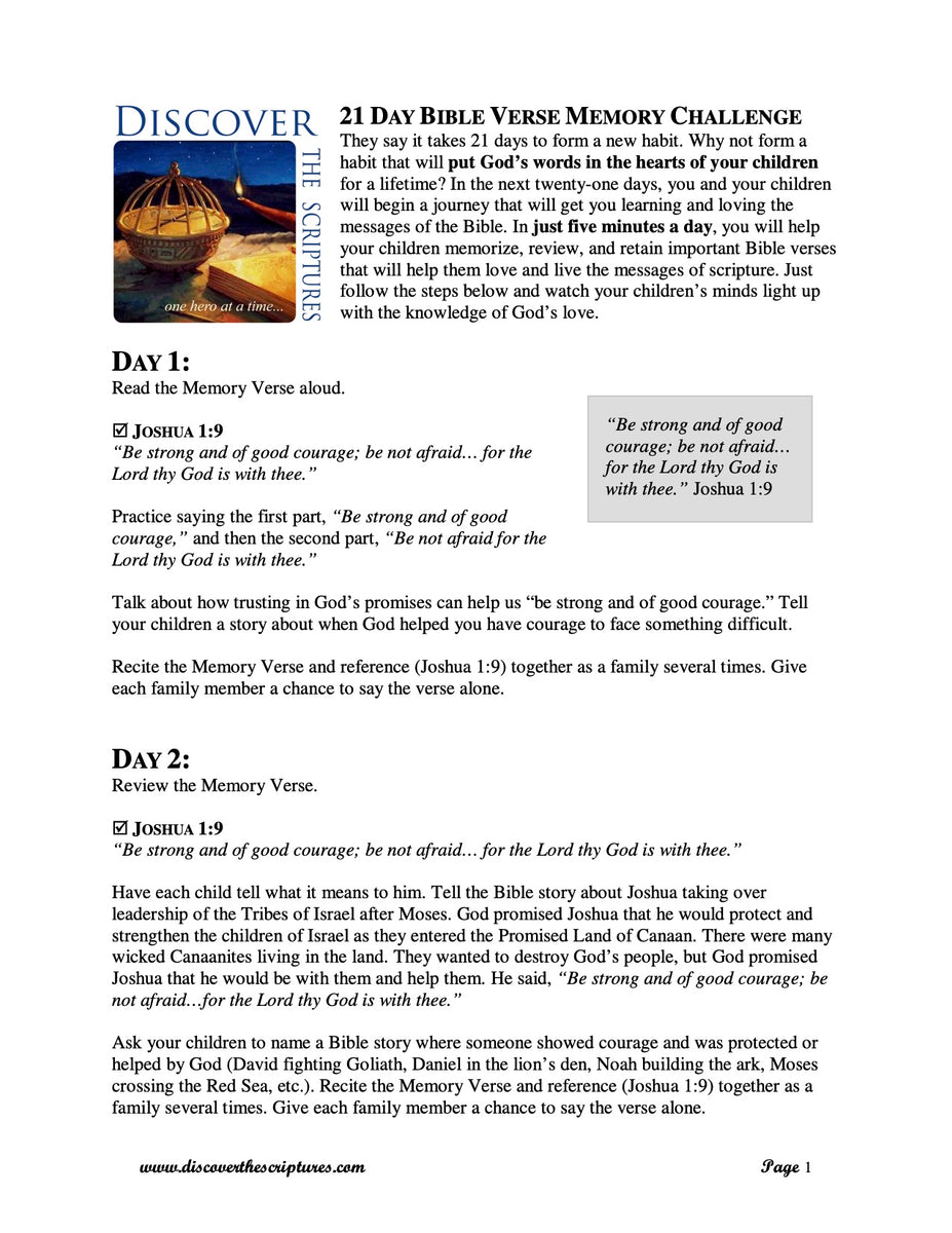 21 Bible Memory Verse Challenge – Discover The Scriptures