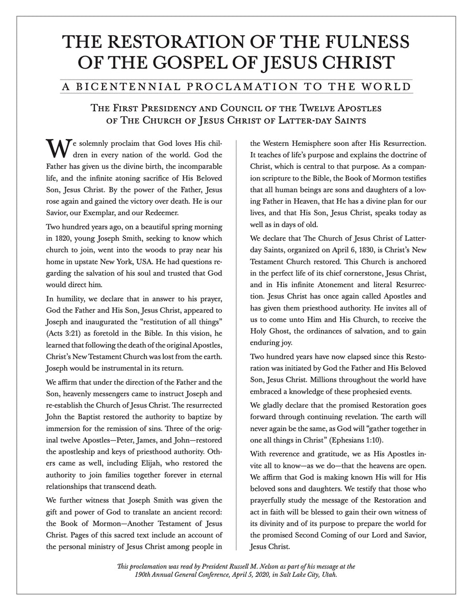 Restoration Proclamation Poster – Discover The Scriptures