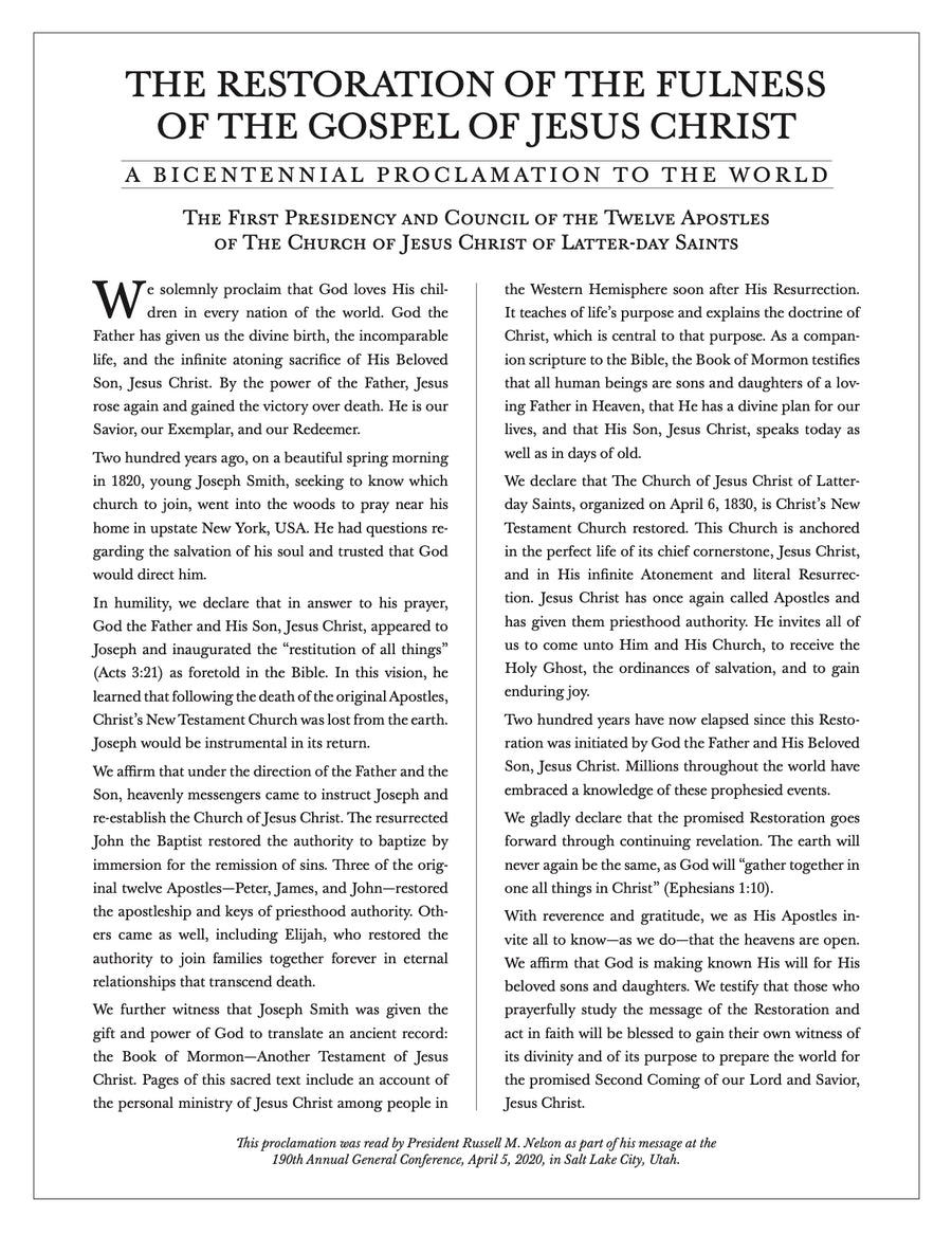 Restoration Proclamation Poster – Discover The Scriptures